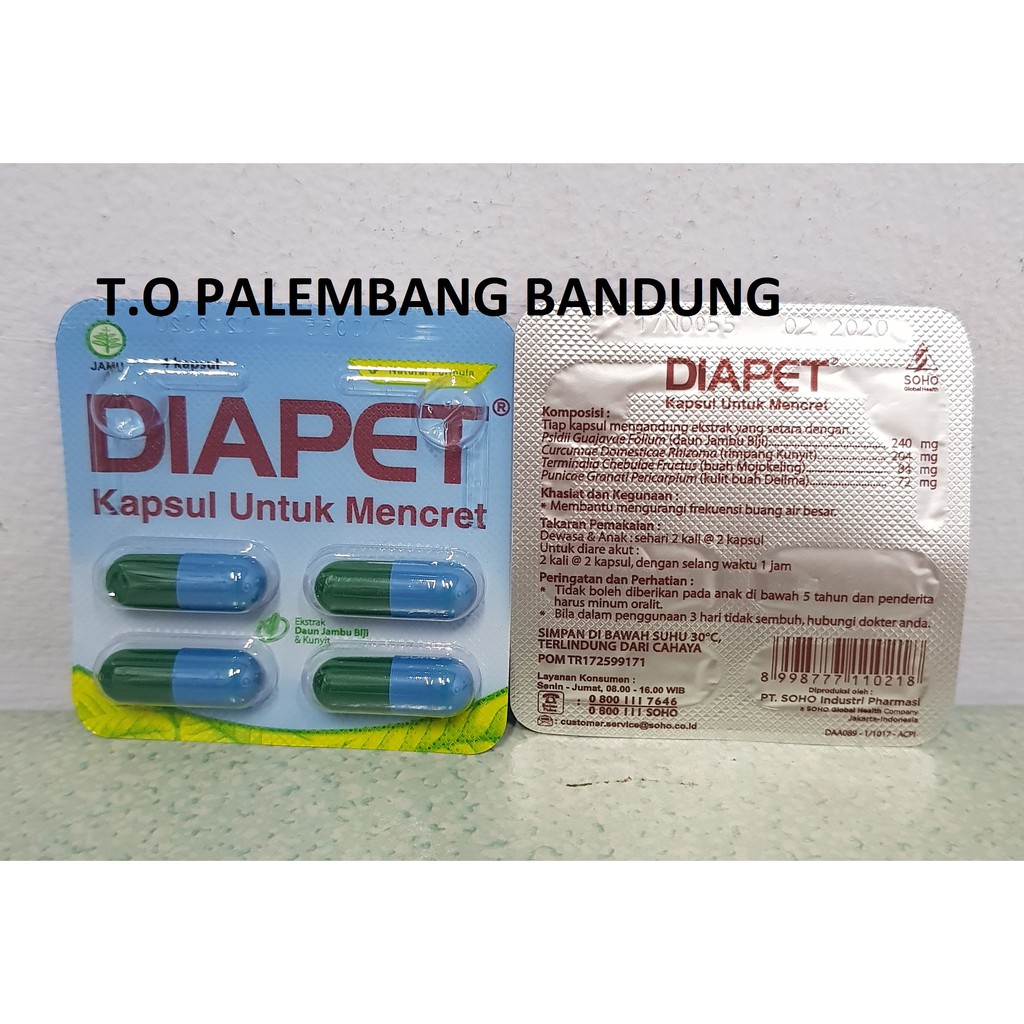 DIAPET 4 KAPSUL KAPSUL UNTUK MENCRET | Shopee Indonesia
