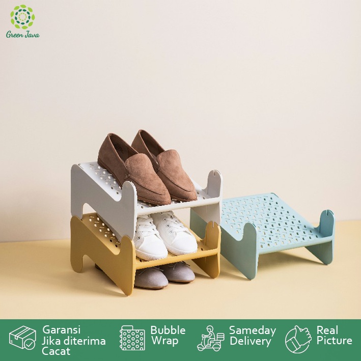 Jual Rak Tempat Sepatu Sandal Plastik Susun Custom Minimalis Elegan ...