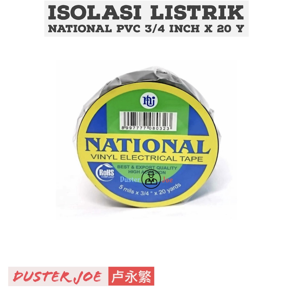 Jual Isolasi Listrik National PVC Hitam 3/4inch 20yard PER 1 PCS ...