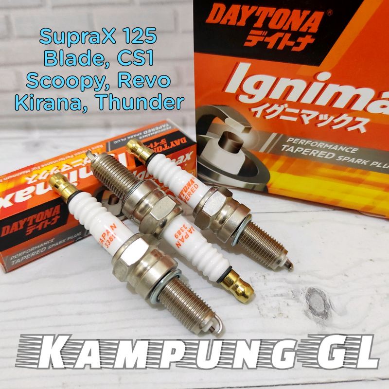 Jual Busi Daytona Ignimax Supra X 125 Karisma Blade CS1 Scoopy Kirana Revo Absolute Thunder ...