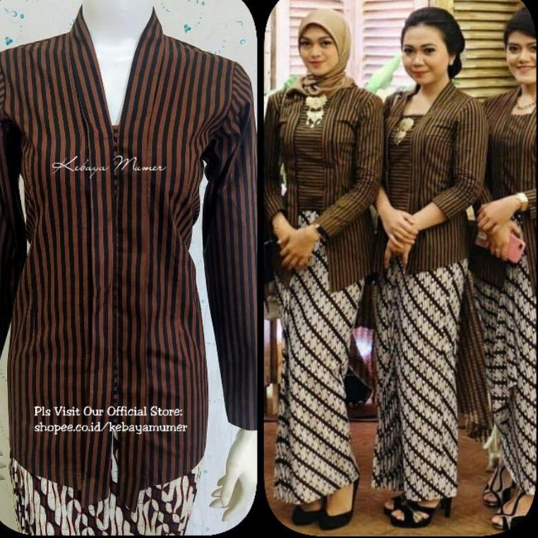 Jual [PRODUK VNYOE] Kebaya Lurik. Kebaya Kartini. Kebaya Jadi. Kebaya Lurik Jadi K0M | Shopee ...