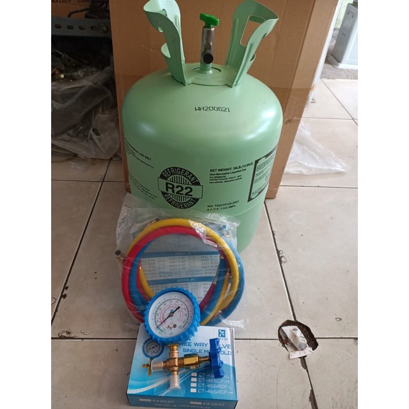 Jual paket isi freon AC R22 isi 1 kilo tinggal pakai Indonesia|Shopee Indonesia
