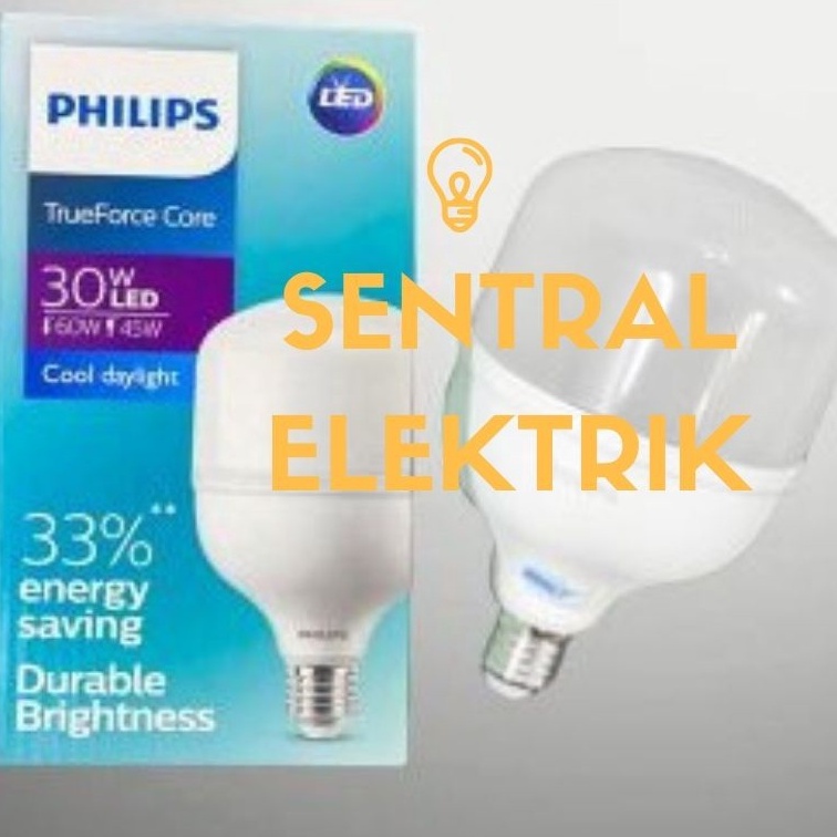 Jual Lampu Led Bulb 30W 30 Watt 30 W 30watt Putih Trueforce Capsul Tforce Core Philips Garansi ...