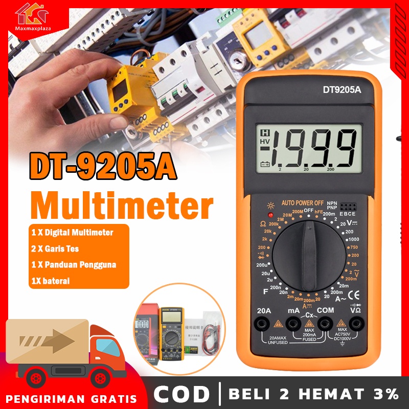 Jual EZREN DT-9205A Multimeter Avometer Multitester Digital DC AC Diode ...