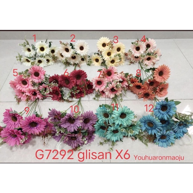 Jual Bunga Garbera Artificial/Garbera Clasik cabang 6 (1lusin) | Shopee ...