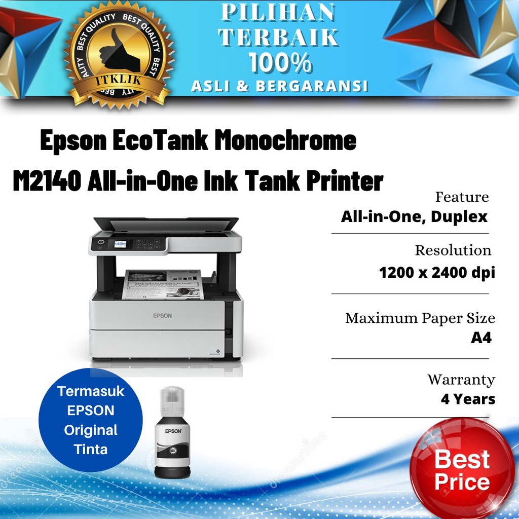 Jual Epson Printer M2140 Monochrome GARANSI RESMI EPSON! / PRINTER ...
