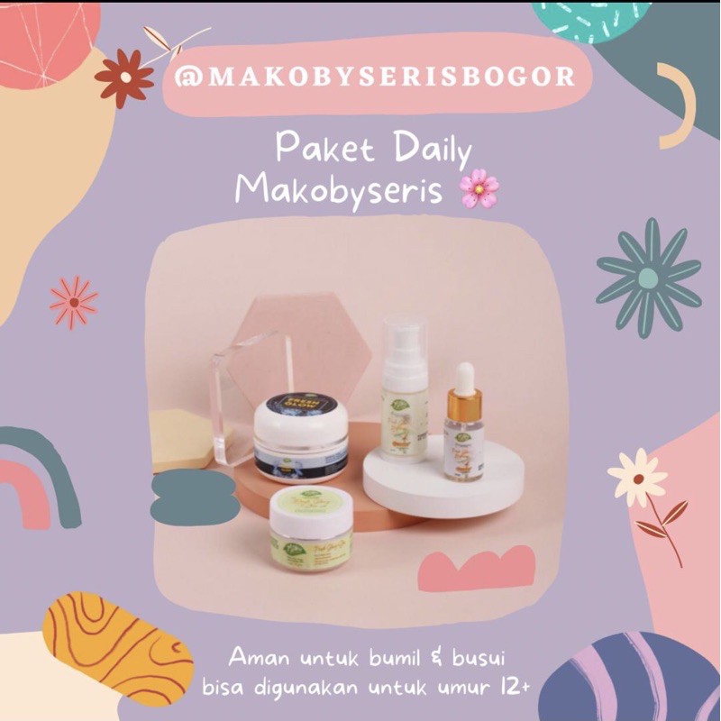 Jual PAKET DAILY SKINCARE MAKO BY SERIS(serum7,5 ml, Day&Night cream ...