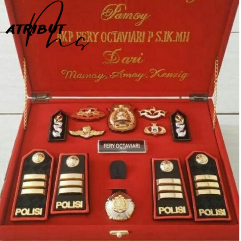Jual box set custom tanda pangkat AKP polisi PDH PDU | Shopee Indonesia