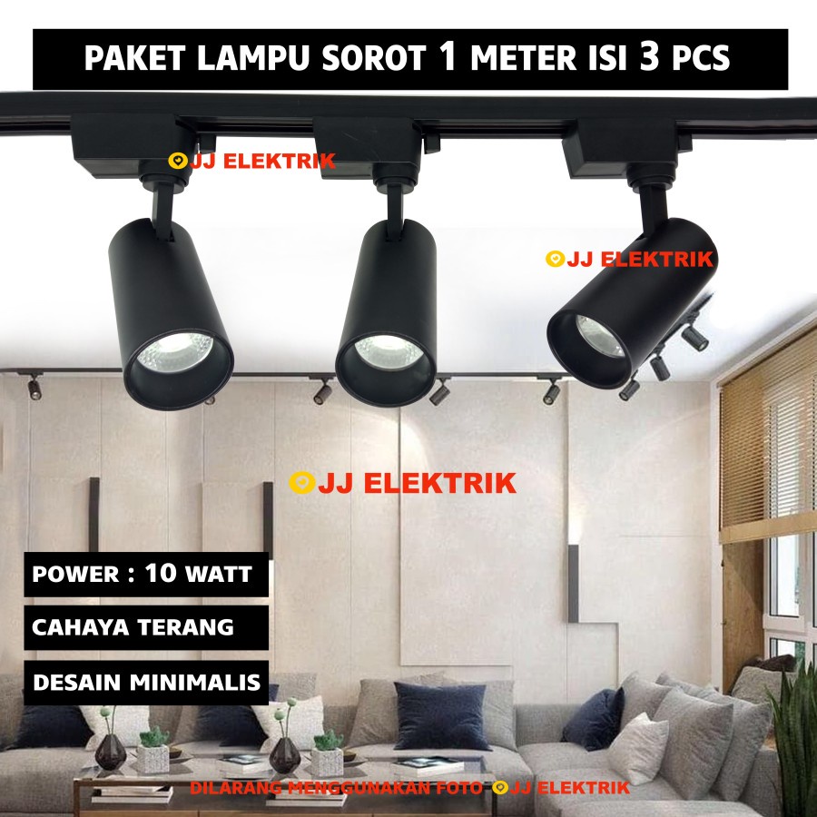 Jual Paket Komplit 3 Lampu Rell Track LED Lampu Sorot Tracklight Rel ... Jual Paket Komplit 3 Lampu Rell Track LED Lampu Sorot Tracklight Rel ...