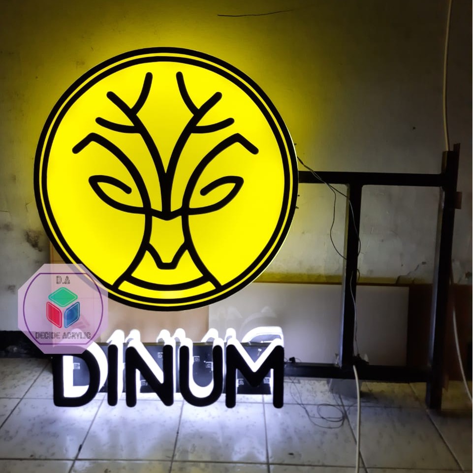 Jual Neon Box Bulat Diameter 60 Plus Letter Huruf Timbul | Shopee Indonesia