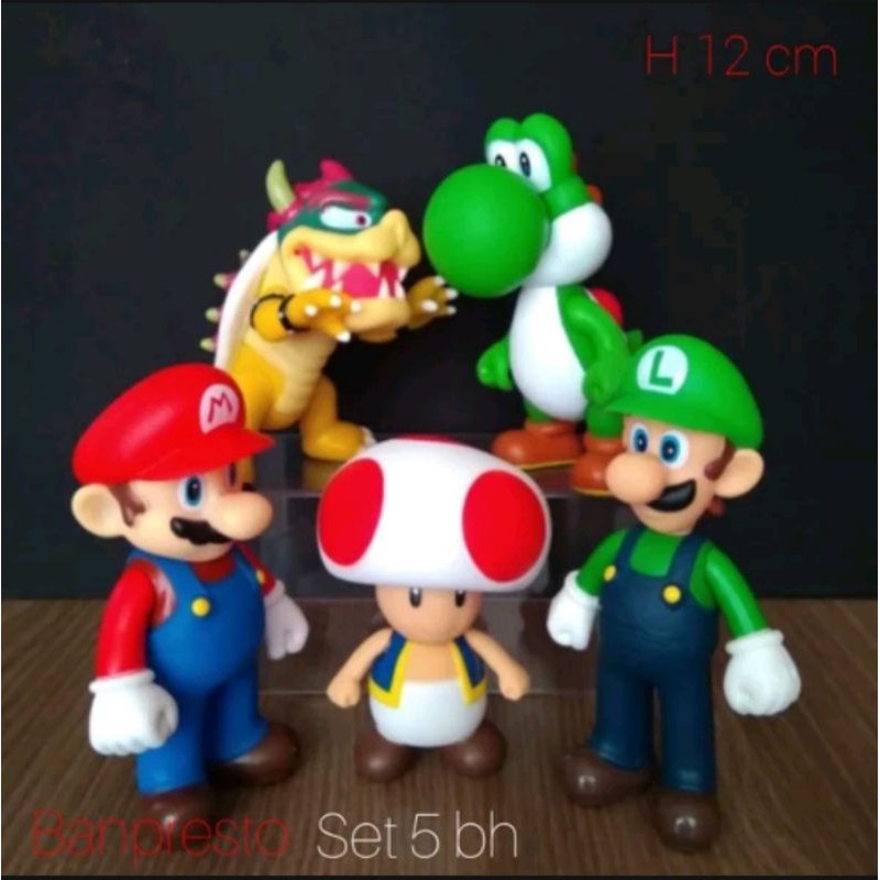Jual Mario bros figure mainan anak set 5 bh | Shopee Indonesia