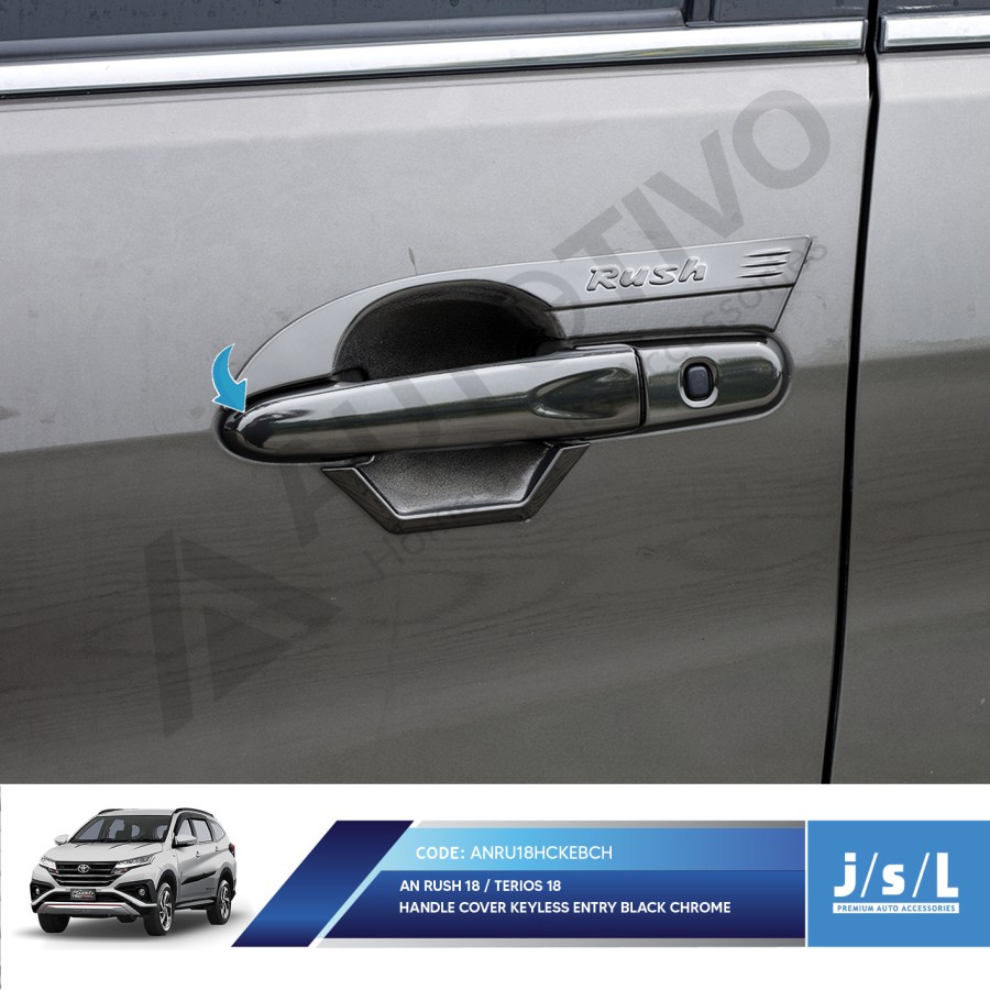Jual All New Rush Terios Handle Cover Keyless Black Chrome JSL Cover ...