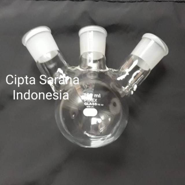 Boiling Flask 3 Neck-Labu Didih 3 Leher 250ml Pyrex | Shopee Indonesia