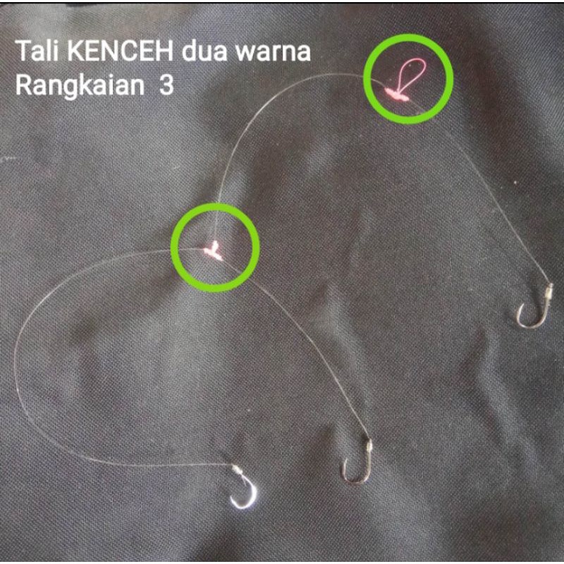 Jual Rangkaian kail cabang 3 dua warna tanpa kili-kili(Tali KENCEH ...