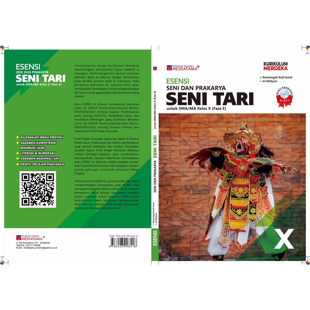Jual ESENSI Seni Tari SMA/MA Kelas X (Fase E) Kurikulum Merdeka Buku Berbasis Riset Indonesia ...
