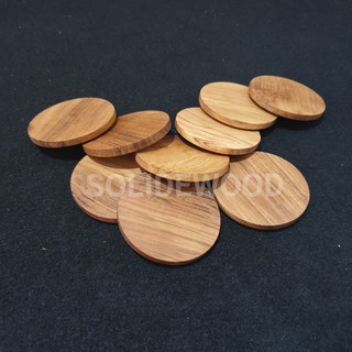 Jual Tutup gelas kayu JATI 8cm / teak wooden lid coaster ( kayu utuh ...