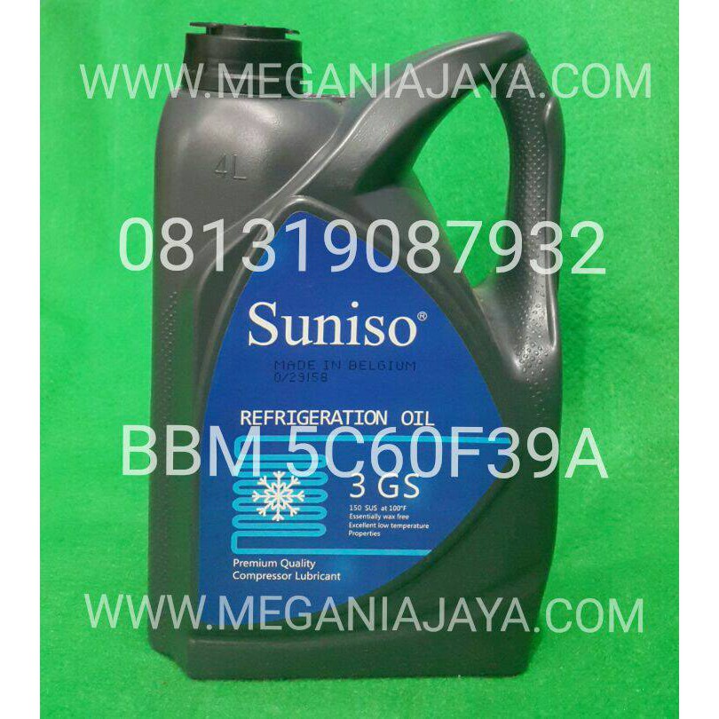 Jual SUNISO 3 GS REFRIGERATION OIL | OLI KOMPRESOR AC 4 LITER | Shopee ...