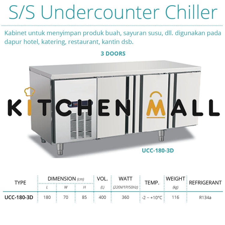 Jual GEA UCC-180-3D UNDERCOUNTER CHILLER 3 PINTU - KULKAS MEJA RESTORAN ...