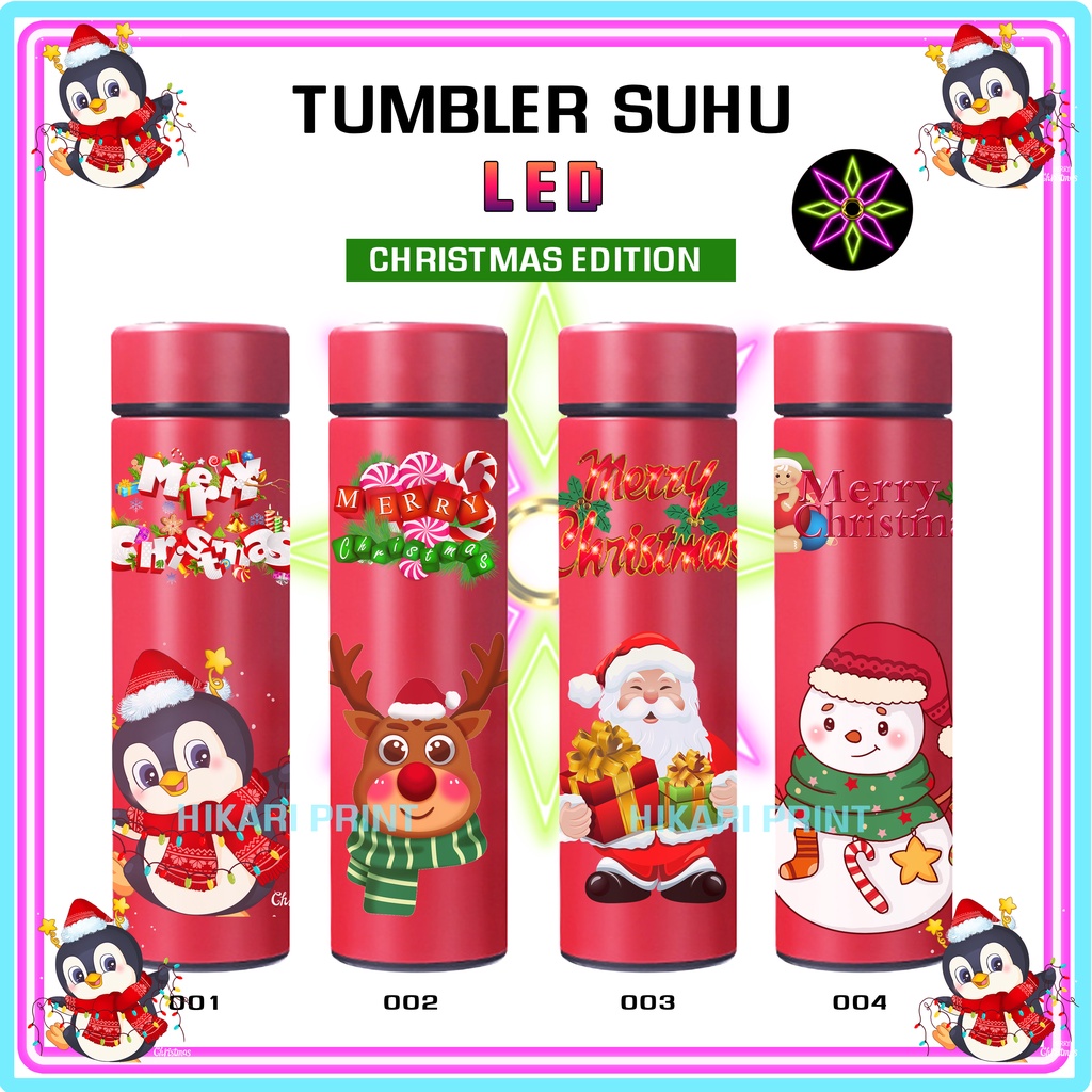 Jual Hikari Print TUMBLER LED MERRY CHRISTMAS BOTOL MINUM ...
