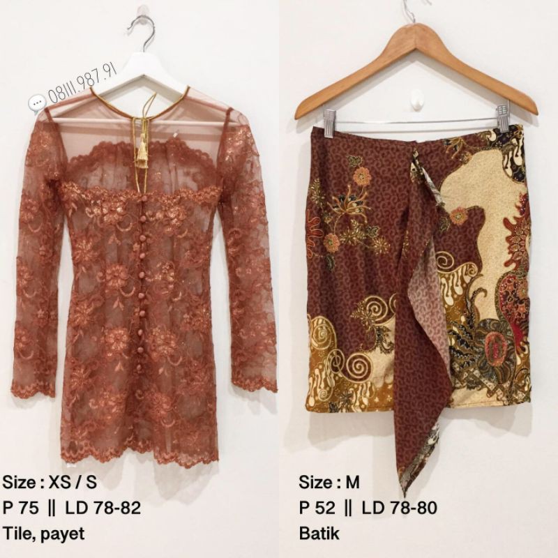 Jual brokat coklat Payet rok motif batik gold coklat size XS S (rok ...