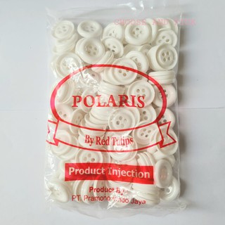 Jual Kancing Baju Lobang 4 Merk Polaris Putih 32L (2cm) dan 40L (2,5cm ...