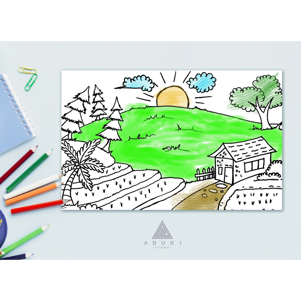 Jual Gambar Edukasi / Gambar mewarnai Anak PAUD/TK/SD Tema PEMANDANGAN ... Jual Gambar Edukasi / Gambar mewarnai Anak PAUD/TK/SD Tema PEMANDANGAN ...