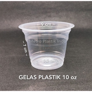 Jual Gelas Plastik 10oz Isi 50pcs | Cup Plastik Bening 10 oz Pendek | Shopee Indonesia