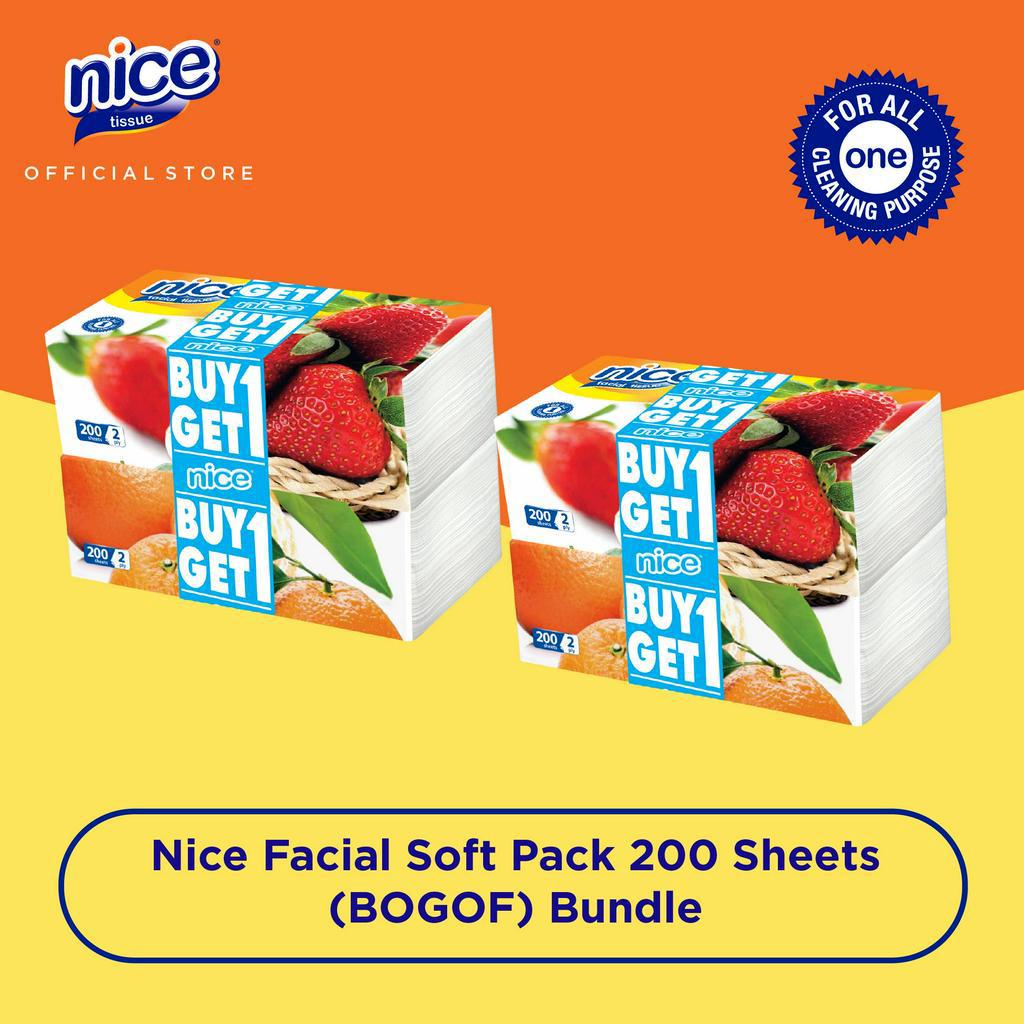 Jual Nice Tisu Wajah Soft Pack 200 Sheets x 2 pcs | Shopee Indonesia