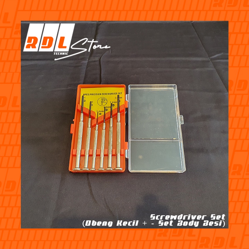 Jual Screwdriver Set (Obeng Kecil + - Set Body Besi) | Shopee Indonesia