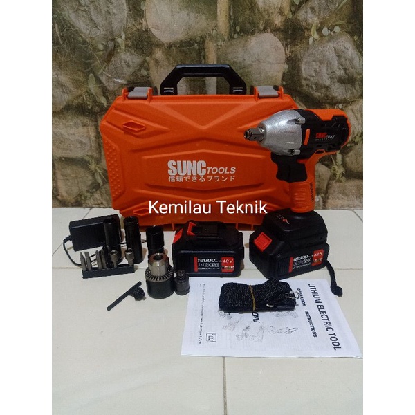 Jual Mesin Impact Wrench Cordless Baterai Set BRUSHLESS SUNC JLD 48V ...