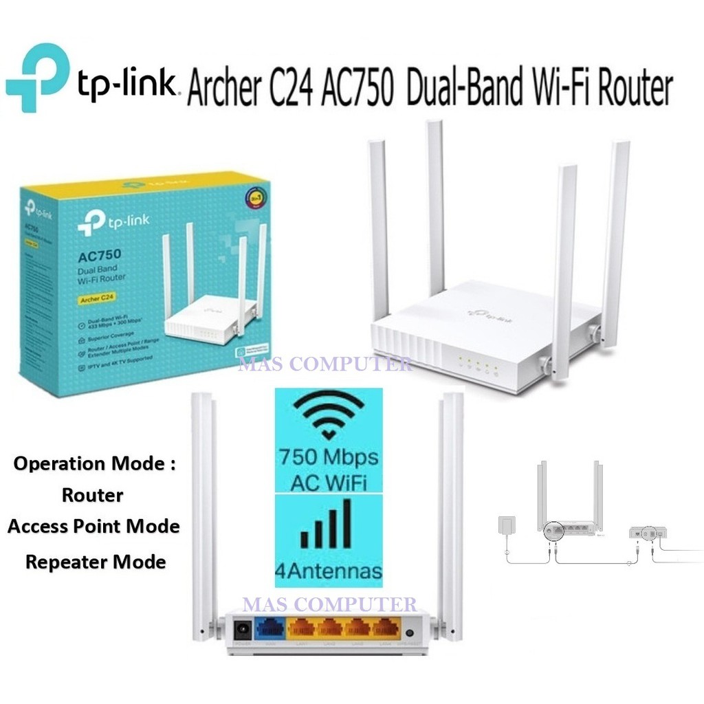 Jual Tp-link Archer C24 AC750 Dual-Band Wi-Fi Router High Speed Wi-Fi | Shopee Indonesia