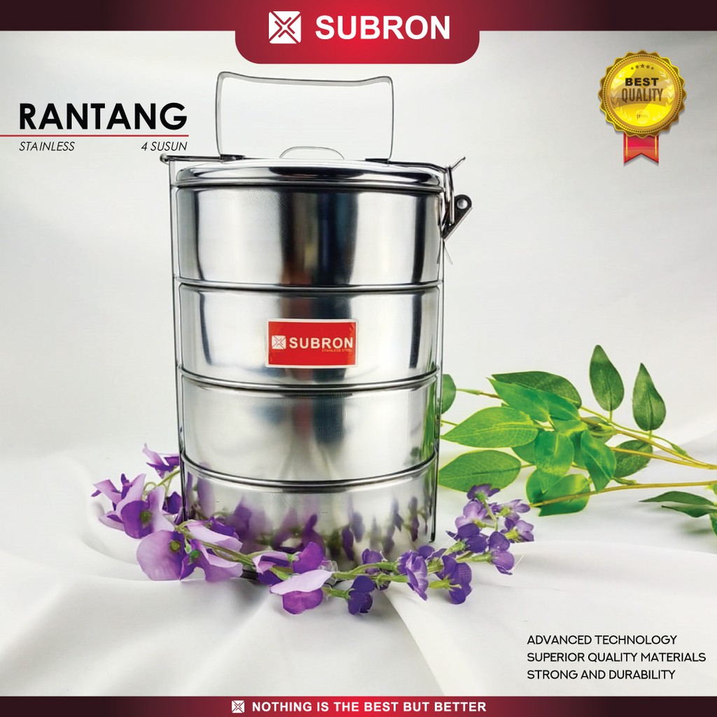 Jual SUBRON Rantang 4 Susun Stainless Steel Diameter 14cm Lunch Box ...