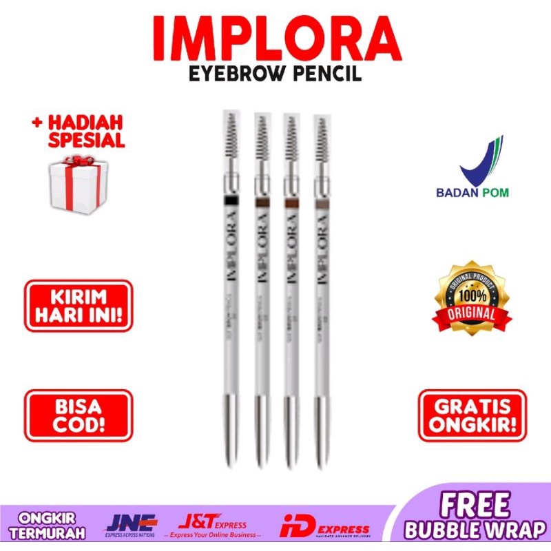 Jual IMPLORA Eye Brow Pencil 2 IN 1 (PENSIL + SERUTAN) | Shopee Indonesia