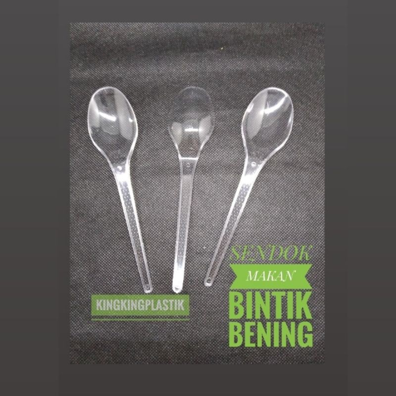 Jual SENDOK MAKAN BINTIK BENING/SENDOK TRANSPARAN BINTIK ISI 25 PCS ...