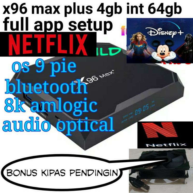 Jual media player x96 max plus 4g int 32g 8k os 9 pie bluetooth full ...