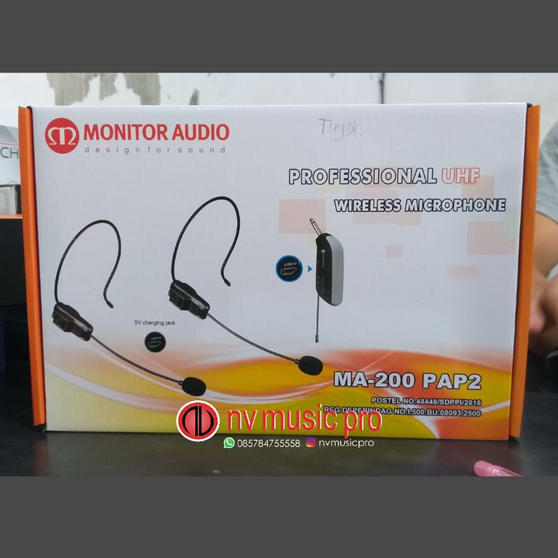Jual MONITOR AUDIO MA-200 PAP 2 | PROFESSIONAL UHF WIRELESS MICROPHONE ...