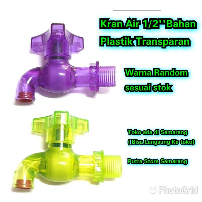 Jual Kran air Kran tembok Plastik PVC Transparan 1/2 Kran air plastik ...