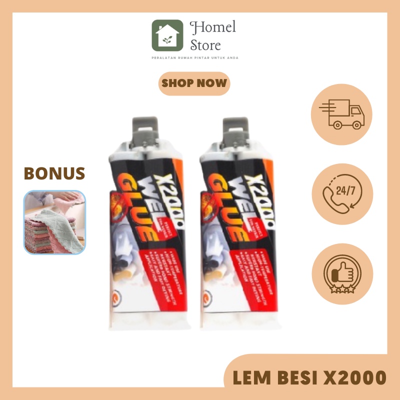 Jual Lem besi kuat Lem X2000 Lem Tahan Panas Dua Komponen Super Cepat ...