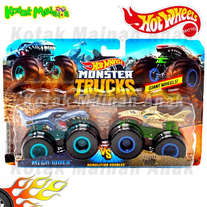 Jual Hot wheels Monster Trucks Mega Wrex VS Leopard Shark HotWheels Mattel | Shopee Indonesia