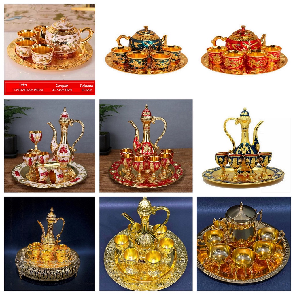 Jual Teko Arab Aladin Set 7 Gold Tinggi | Shopee Indonesia