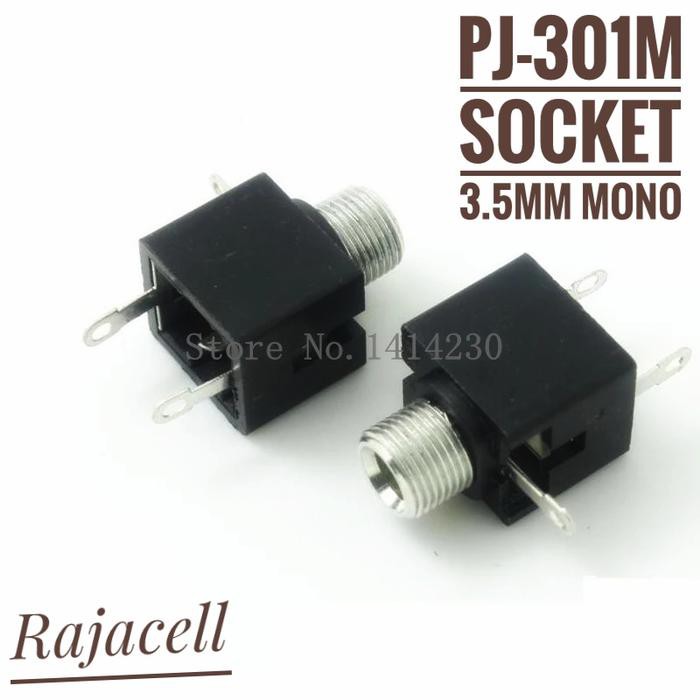 Jual Pj-301M 3.5Mm Jack Audio Socket Connector Mono 3Pin Multifungsi ...