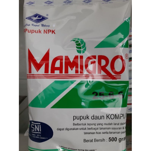 Jual Mamigro Hijau 25+6+6 500gr Super N Pupuk Daun Tanaman | Shopee ...