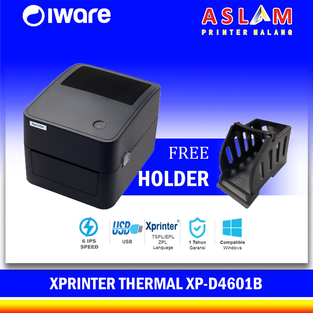 Jual PRINTER RESI CETAK RESI XPRINTER IWARE TERMAL LABEL XP-D4601B USB ...
