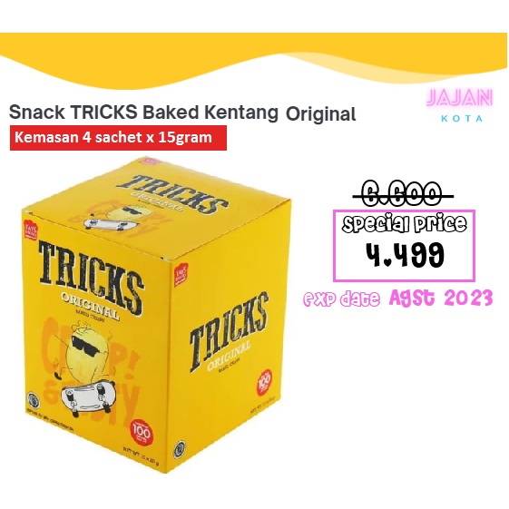 Jual Snack TRICKS Baked Kentang Original 1 box (4 sachet x 15 g ...