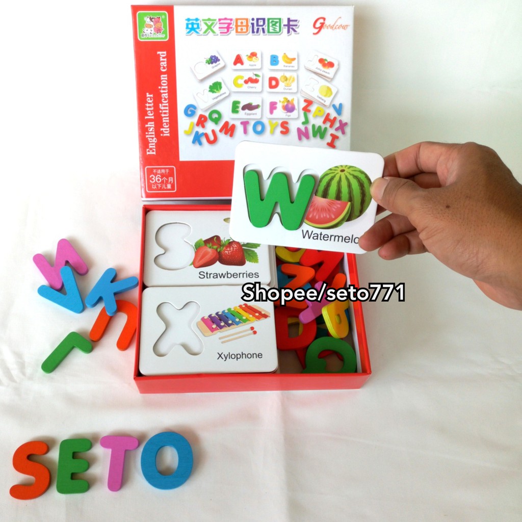 Jual English Letter Identification Card Kartu Belajar Anak Huruf Abjad ...
