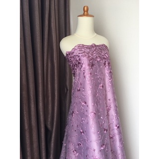 Jual Kain Brokat Bahan Kebaya Premium Tile Bulgari Warna Ungu Lilac ...