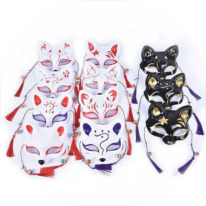 Jual Kitsune Mask Half Japanese Cosplay | Shopee Indonesia