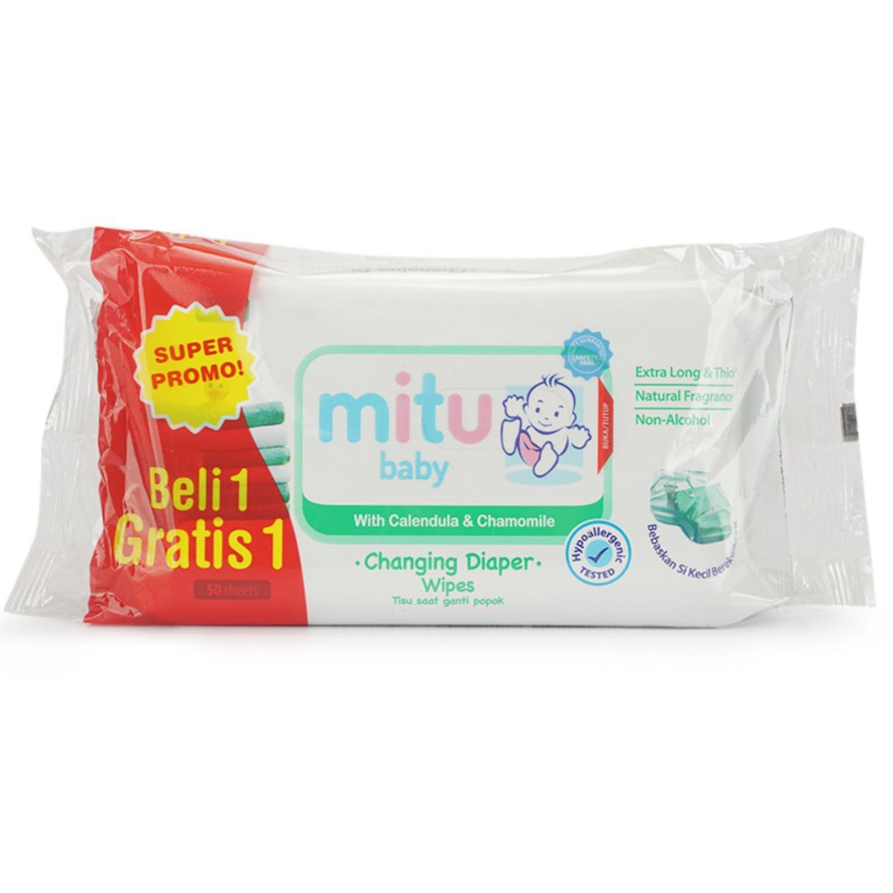 Jual Mitu Baby Wipes White 50s | Shopee Indonesia