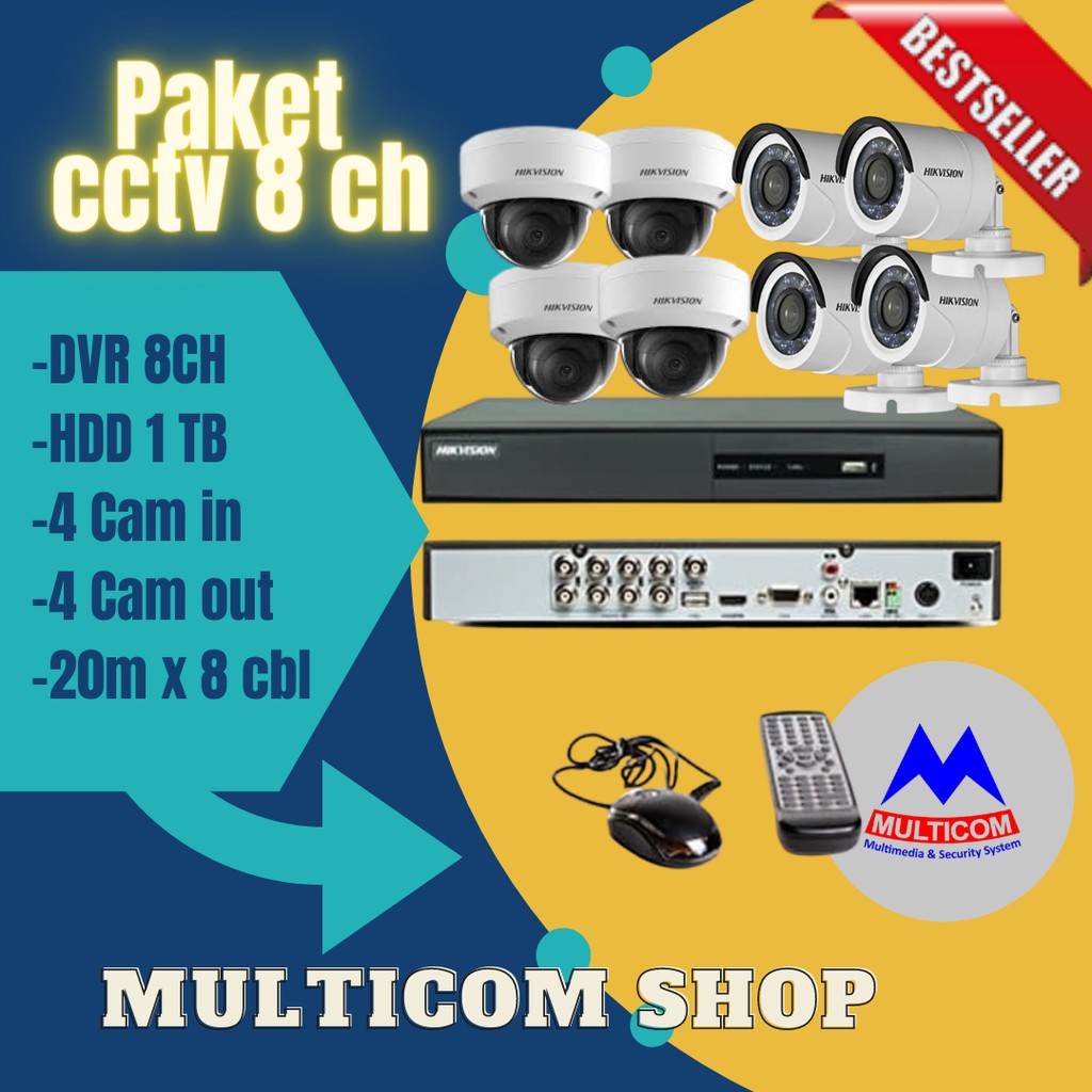 Jual Paket CCTV Batam 8 Camera/Multicom Batam | Shopee Indonesia