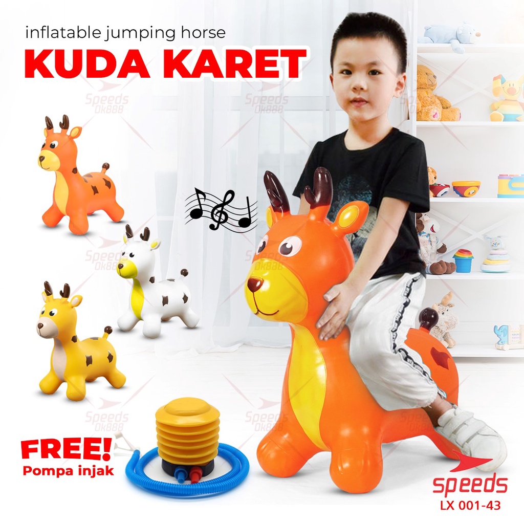 Jual SPEEDS Kuda kudaan Karet Angin Udara Jumping Horse Inflatable Horse Mainan Anak 001-43 ...